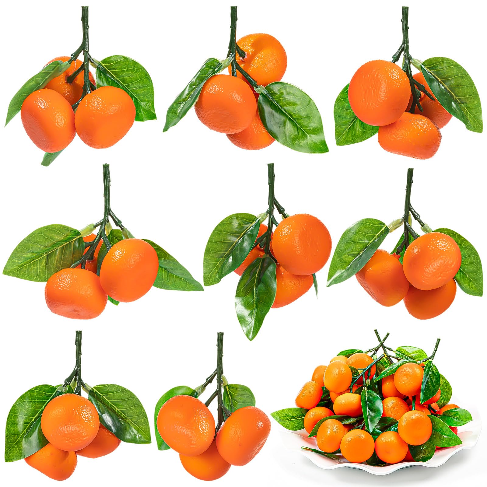 Amazon.com: CLESDF 8Pcs Fake Oranges, Artificial Mini Oranges, Faux ...