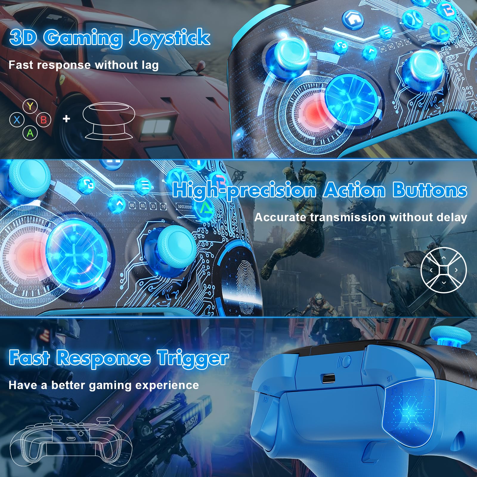 Snapklik.com : LED Wireless Controller For Xbox Series XS, Xbox One XS ...