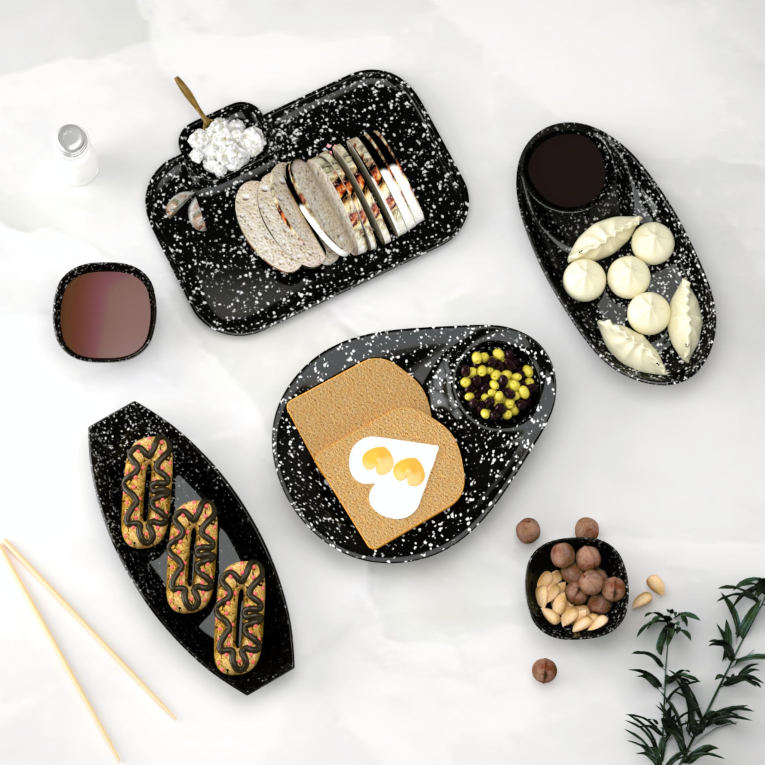 Golden Fish Melamine Square Dip Chip Tray | Starter Serving | Samosha ...