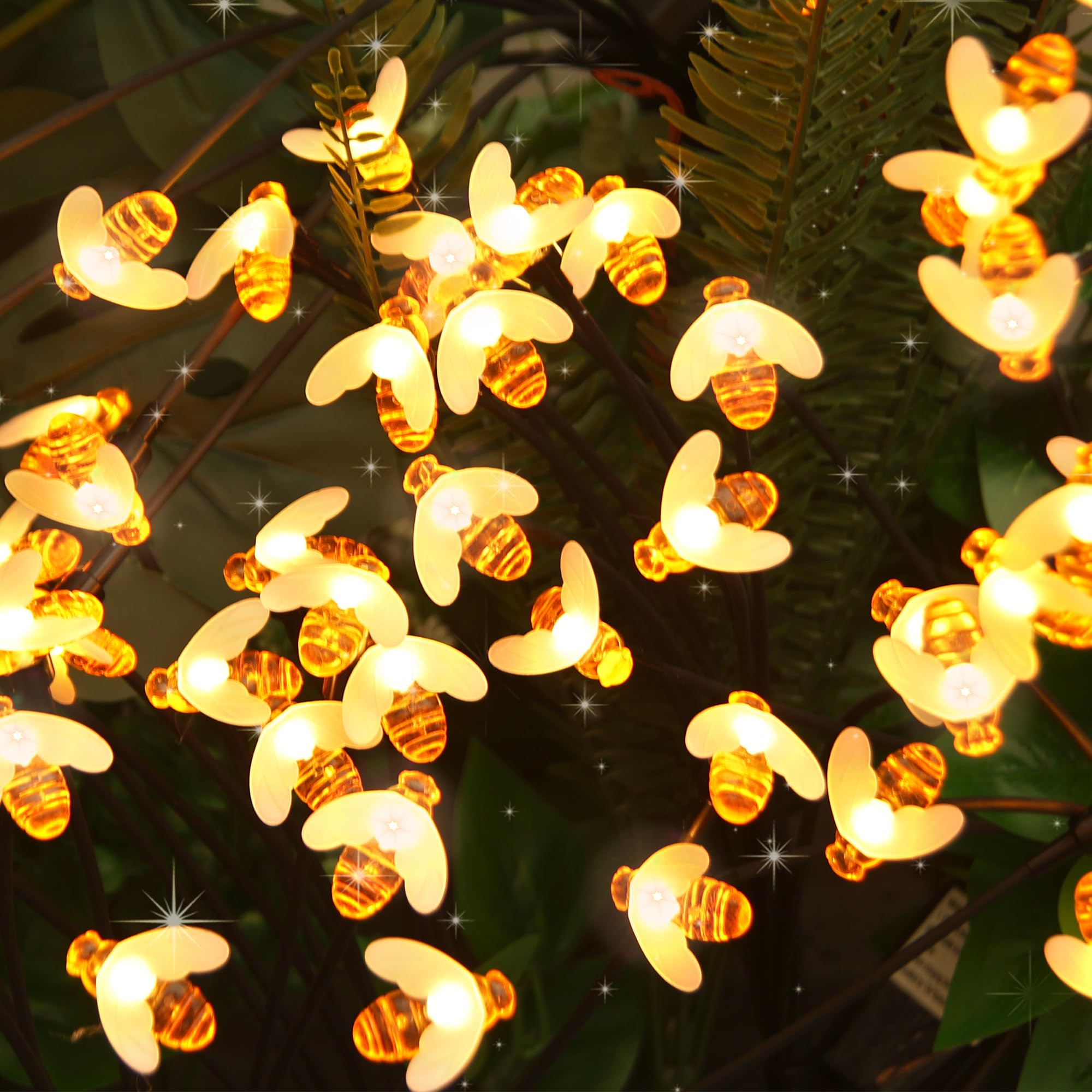 Snapklik.com : Solar Garden Lights, 4 Pack 40 LED Solar Firefly Lights ...