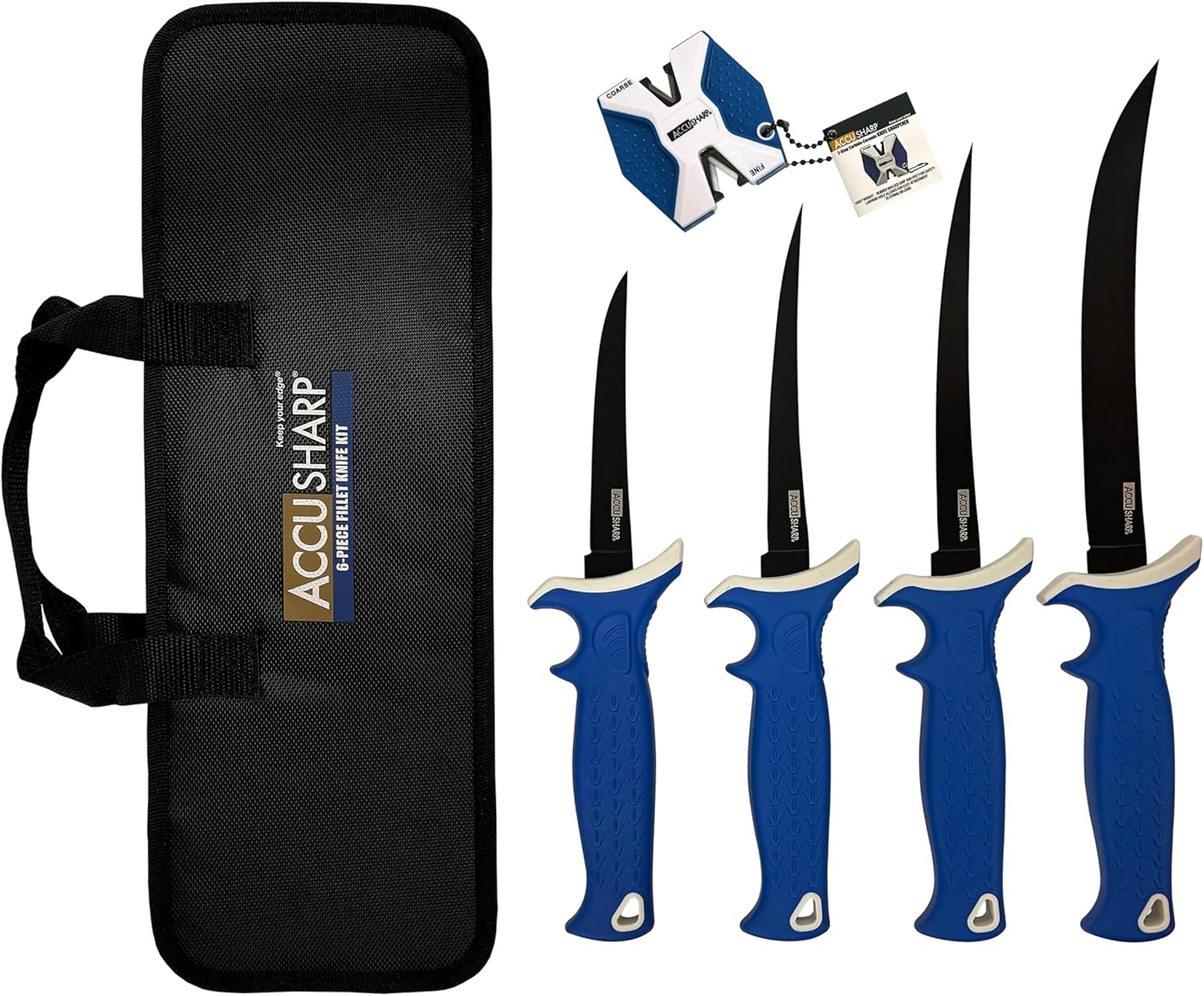 Amazon.com: ACCUSHARP Fillet & Bait Knife Kit with 4 Fillet Knives ...