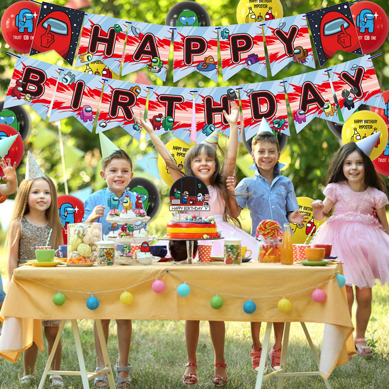 Zsroot Among Us Birthday Party Supplies,Among Us Party Decoration ...