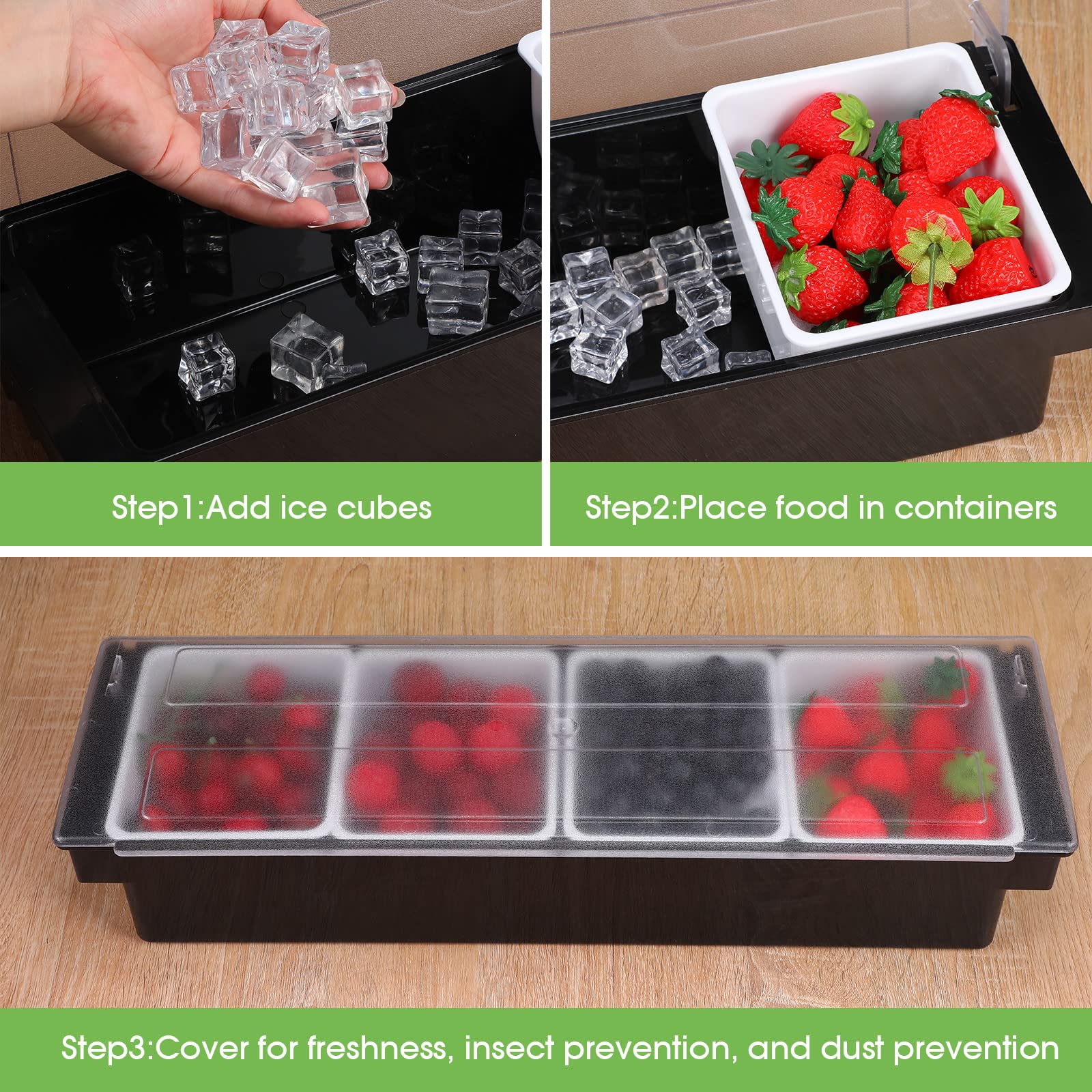 Zhehao 2 Pieces Ice Cooled Condiment Serving Container Chilled Garnish ...