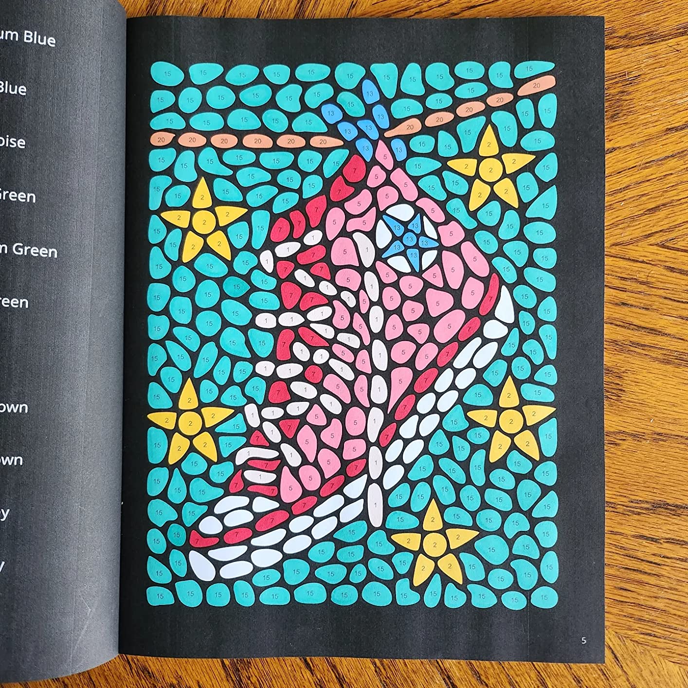 STONE MOSAIC. Book 11. Black & White background. Color by number book ...