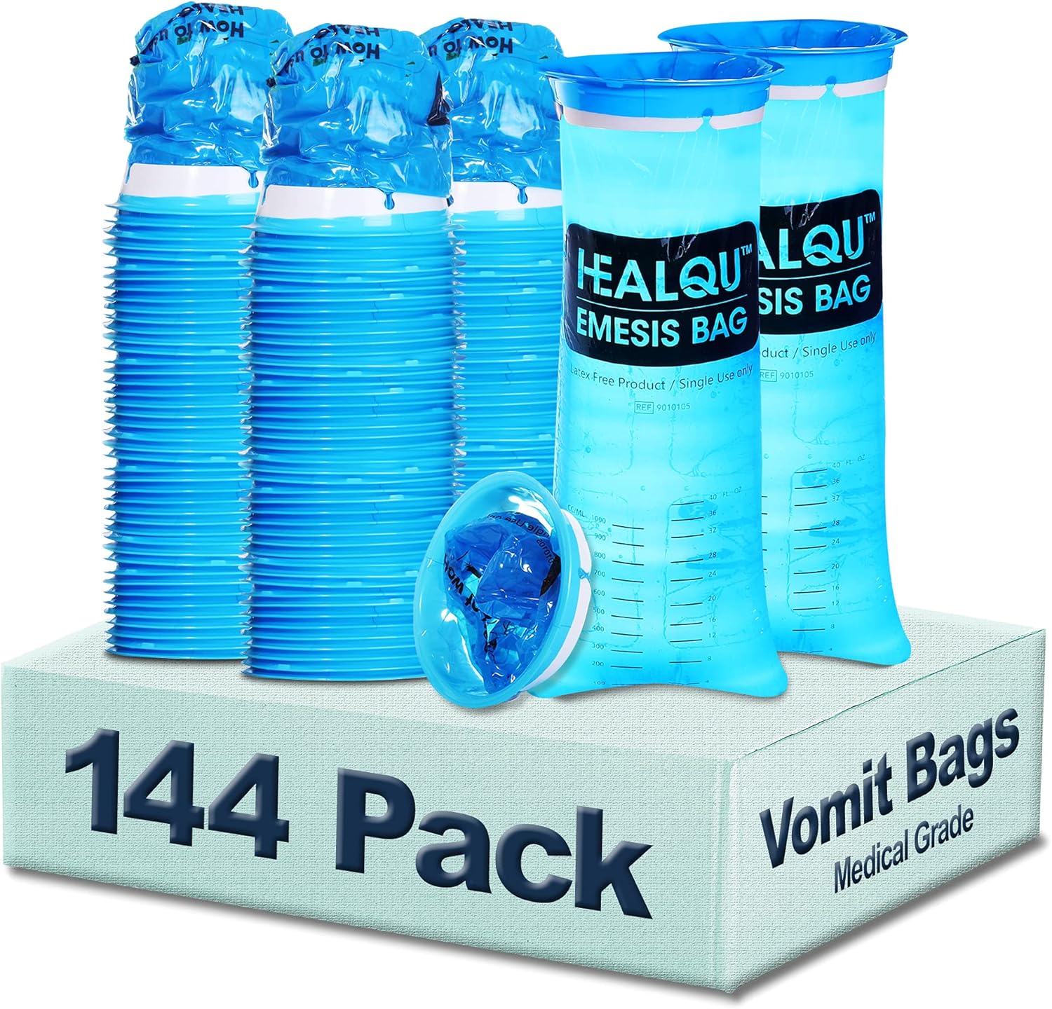 Amazon.com: Hospital Vomit Bags - 1000ml, 144 Pack - Car Throw Up Bag ...