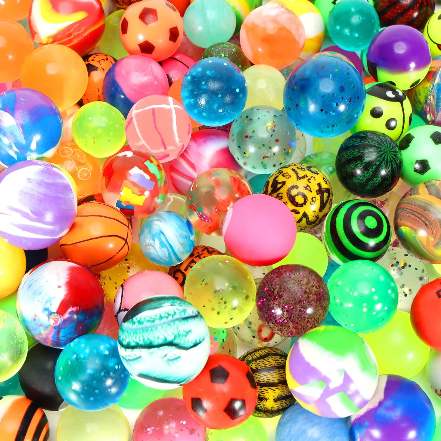 Amazon.com: Pllieay 60 Pieces Colourful Bouncy Balls Bulk, Mixed ...