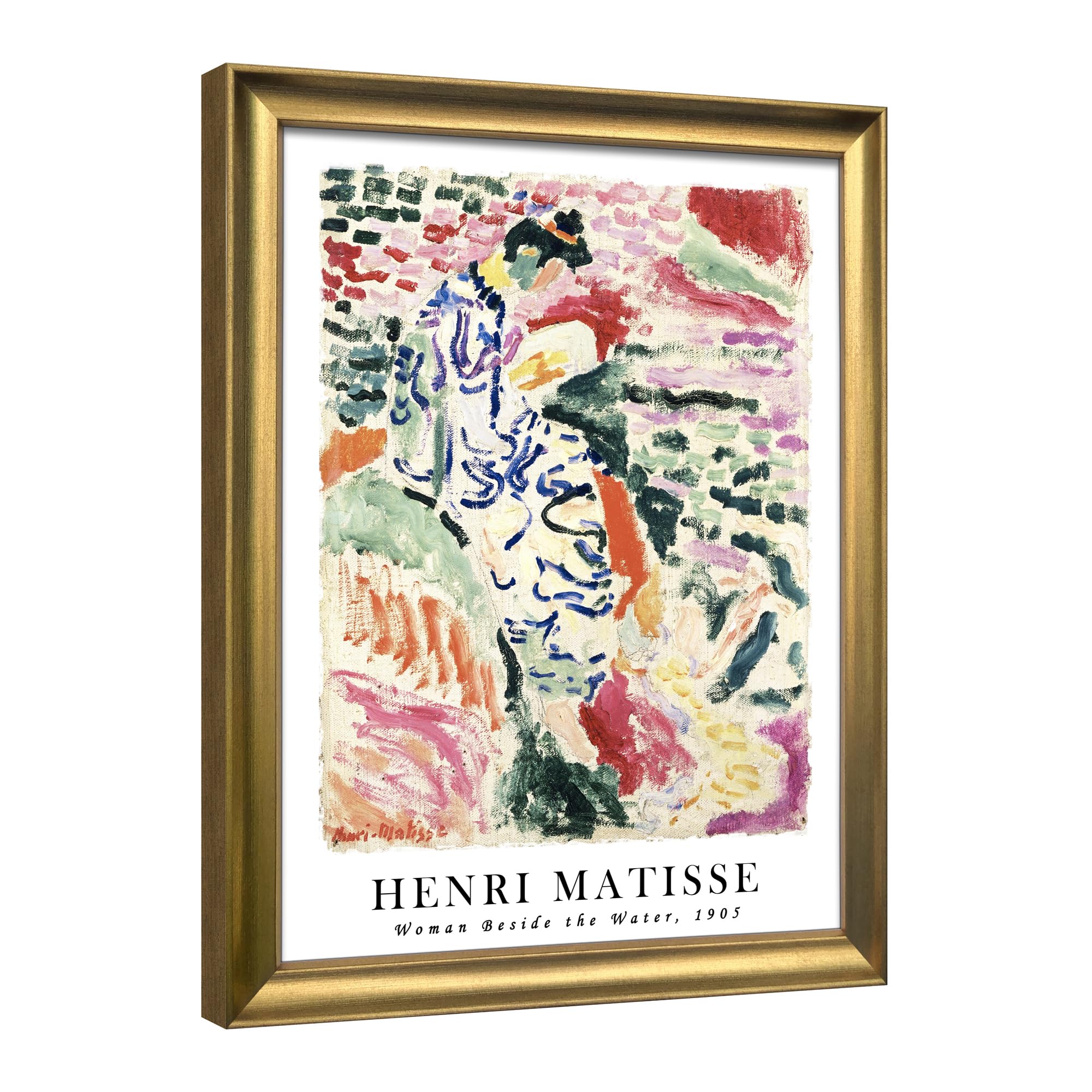 Wieco Art Large Framed Wall Art Woman Beside the Water 1905 by Henri ...