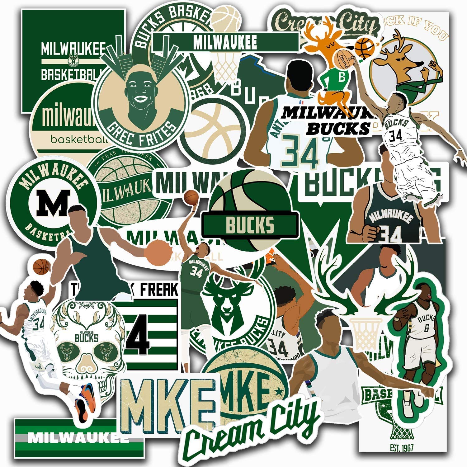 Milwaukee Bucks Stickers Milwaukee Bucks Color 2025