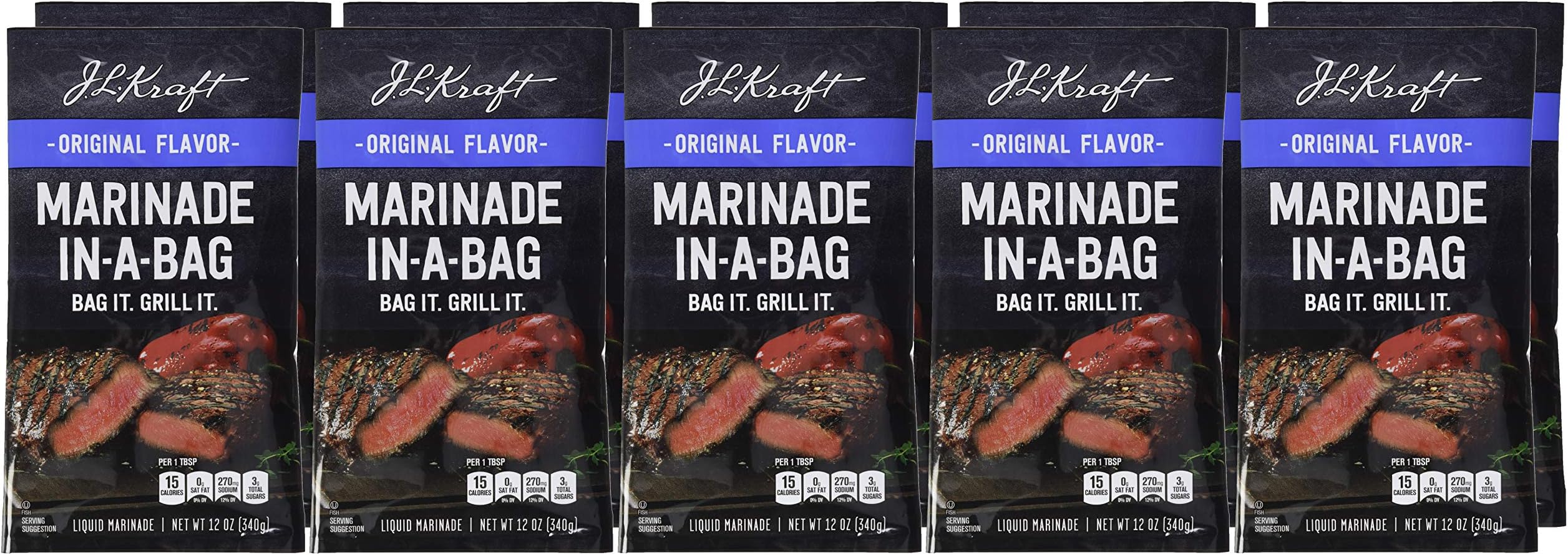 Amazon.com : Kraft Liquid Marinade Bag, Original, 12 Ounce (Pack Of 10 ...