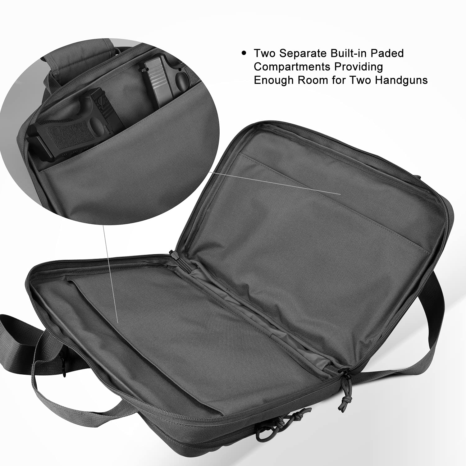 Wincent Tactical Double Scoped Handgun Firearm Case Discreet Pistol Bag ...