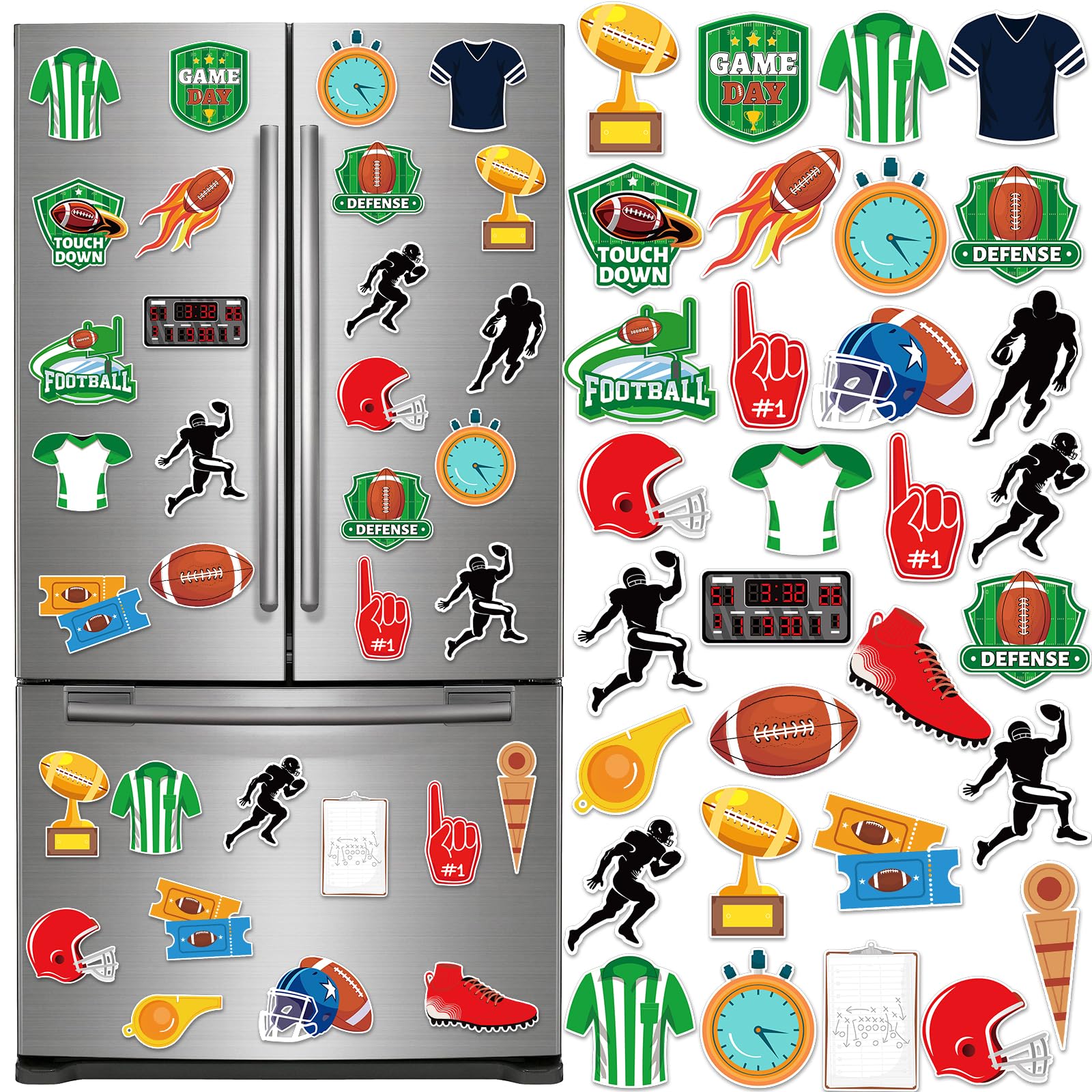 Amazon.com: Qyeahkj 36Pcs Football Refrigerator Magnets Football ...
