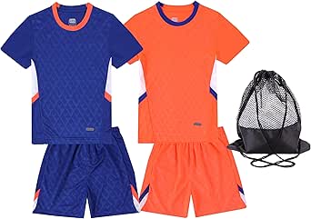 Amazon.com: Hiheart Boys 2 Pack Soccer Jersey Set Team Sports T-shirt ...