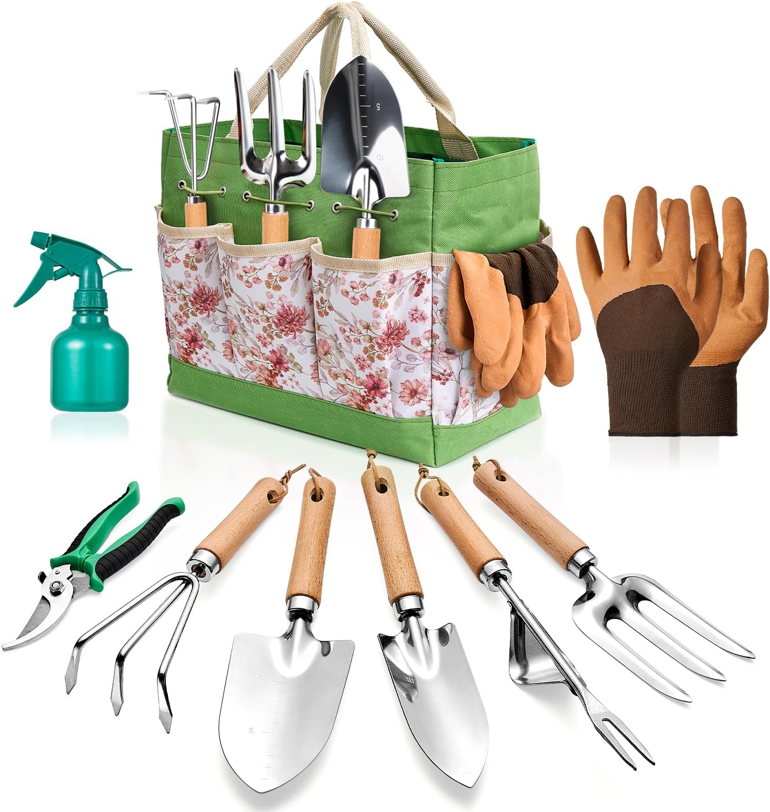 Amazon.com : Gardening Tools of 9 Pieces | Stainless Steel Heavy-Duty ...
