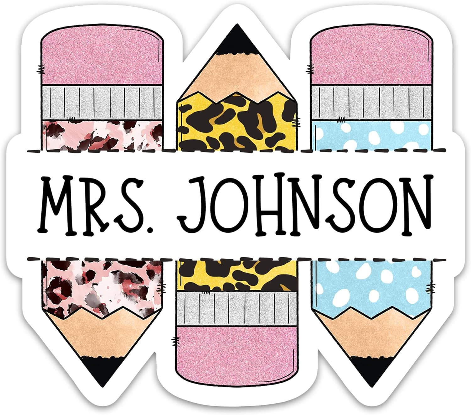 Amazon.com: TANGOGLAM Custom Name Teacher Sticker, Vinyl Waterproof ...