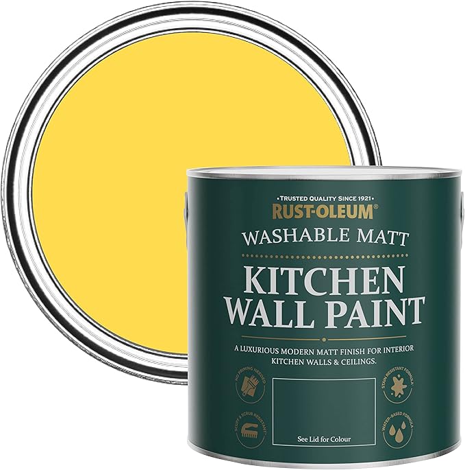 Rust-Oleum Yellow Washable Kitchen Wall Paint in Matt Finish - Lemon ...