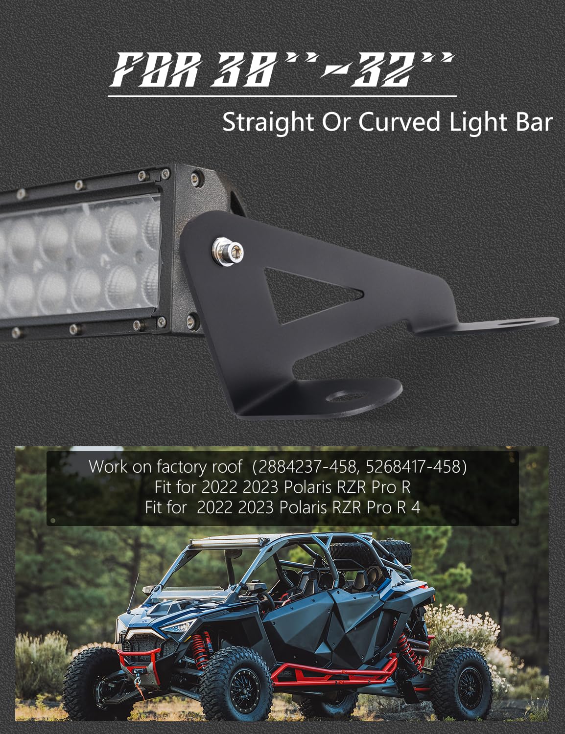 Snapklik.com : Chelhead RZR Pro R Led Light Bar Mounting Bracket For 32 ...