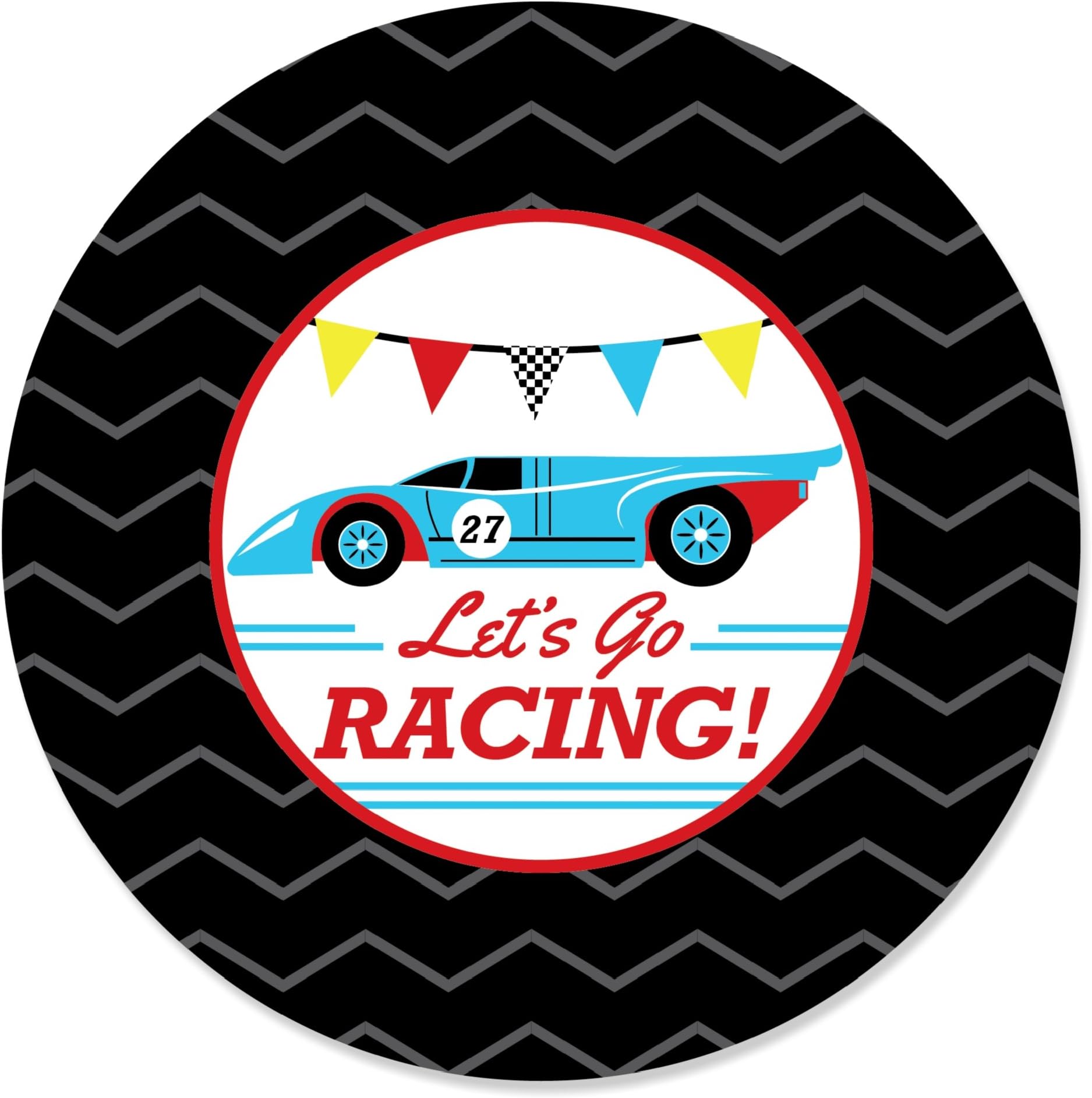 Amazon.com: Race Car Party Favor Stickers - 40 Favor Bag Stickers ...