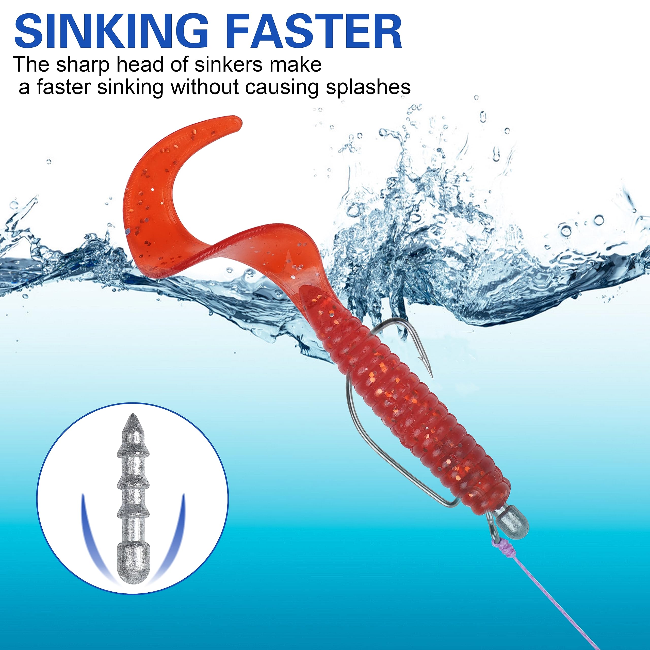 Earthworm Stick Bait Worm Fishing Tool Booms Fishing WR2 Wacky Rig Tool ...