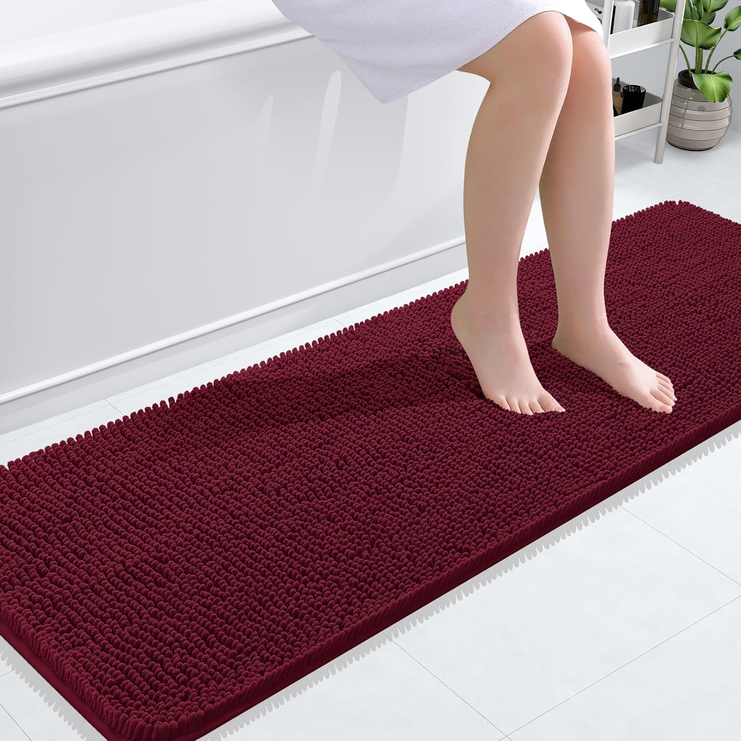 Amazon.com: OLANLY Bathroom Rugs 59x20, Extra Soft Absorbent Chenille ...