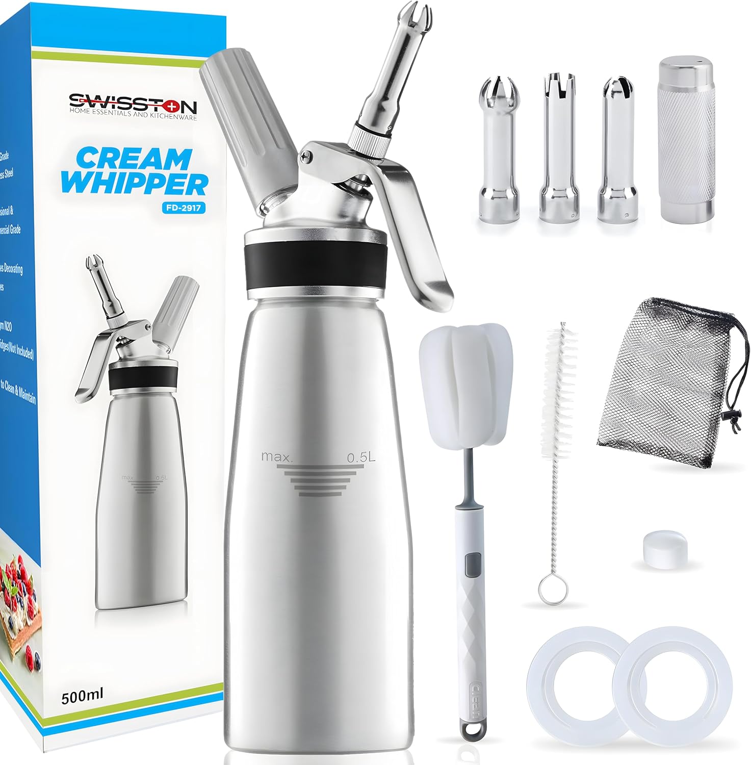 Amazon.com: Professional Whipped Cream Dispenser - Aluminum Cream ...