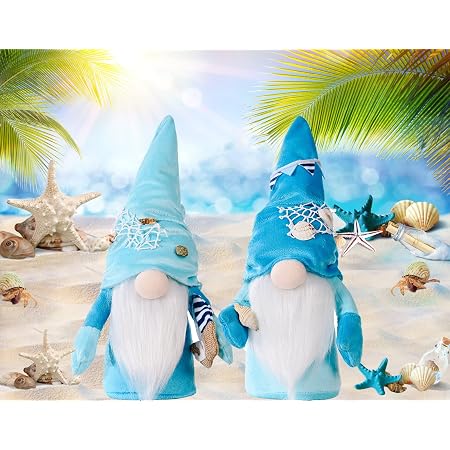 Amazon.com: 2Pcs Ocean Day Decor Gnome Summer Holiday Decorations ...