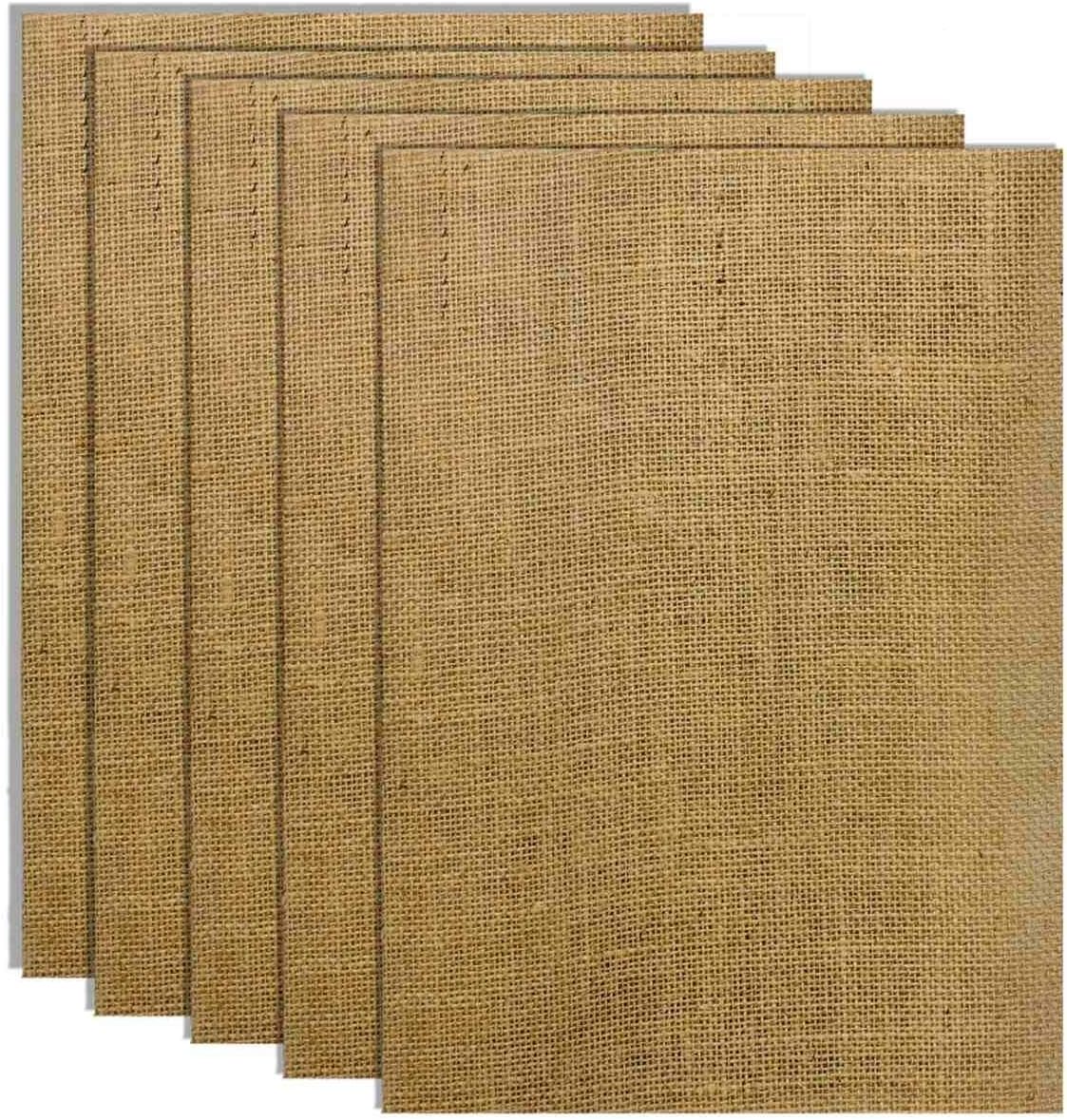 Worison Natural Brown A4 Jute/Burlap Sheets Set of 10Pc for Art and ...