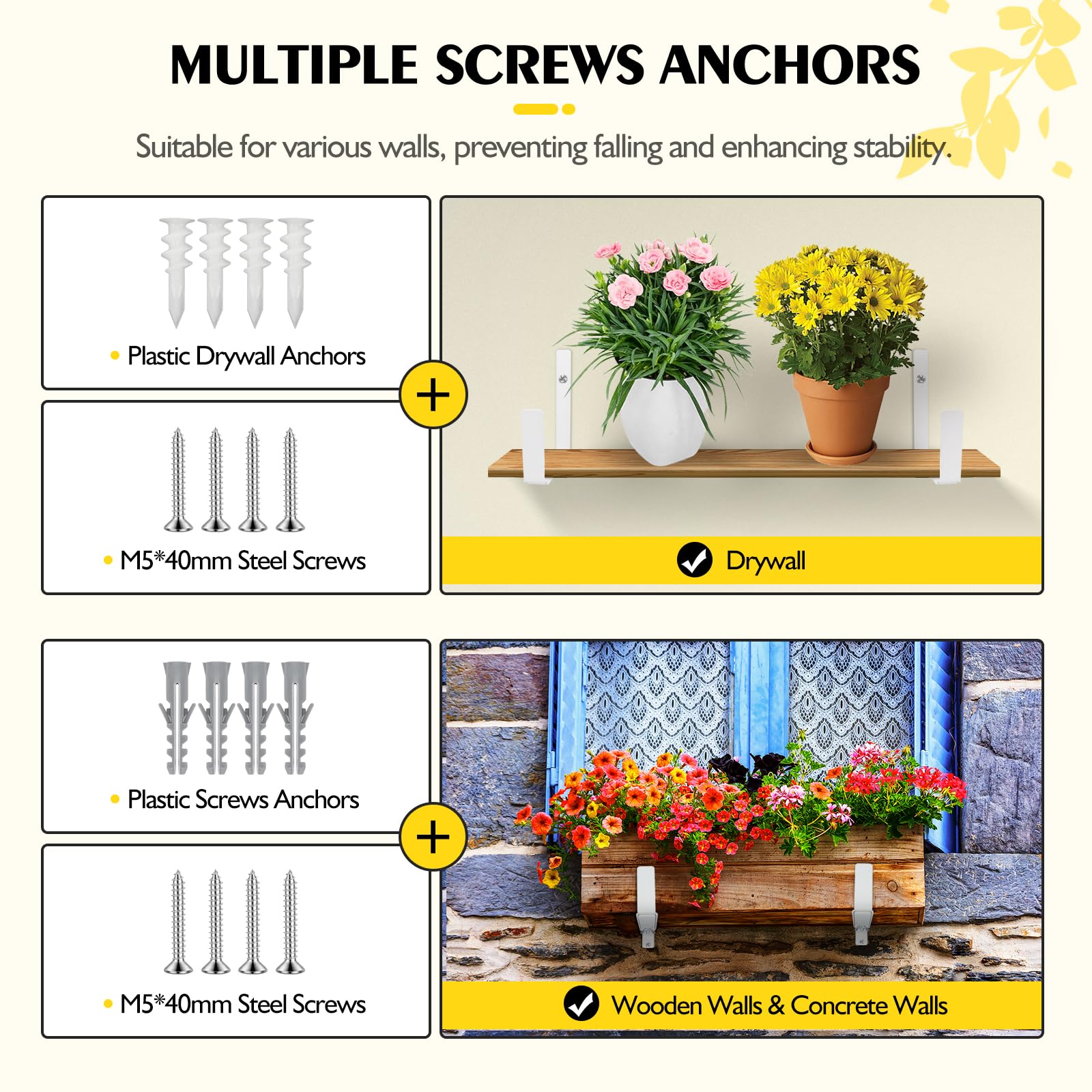 Snapklik.com : LukLoy Window Planter Box Brackets, 4 Pack Adjustable ...