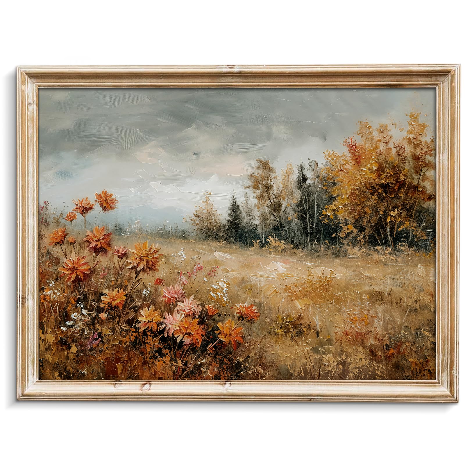 Amazon.com: uniro Vintage Fall Landscape Wall Art, Wildflower Fall ...