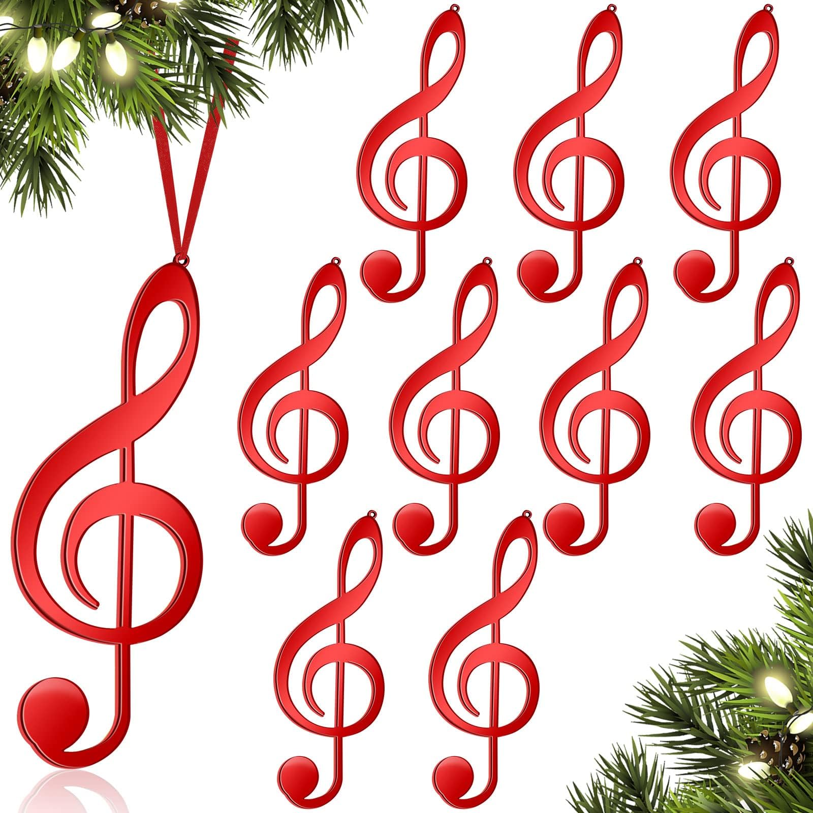 Amazon.com: Daifunli 24 Pcs Christmas Tree Music Notes Ornament 2.36 ...