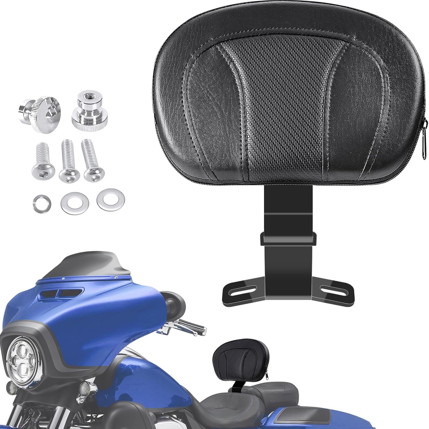 Amazon.com: Adjustable Rider Backrest for Touring 2009-later ...