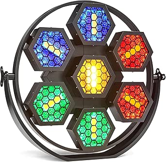 Amazon.com: 7X50W COB Hexagonal Retro Stage Lights with RGB 63LED DMX ...