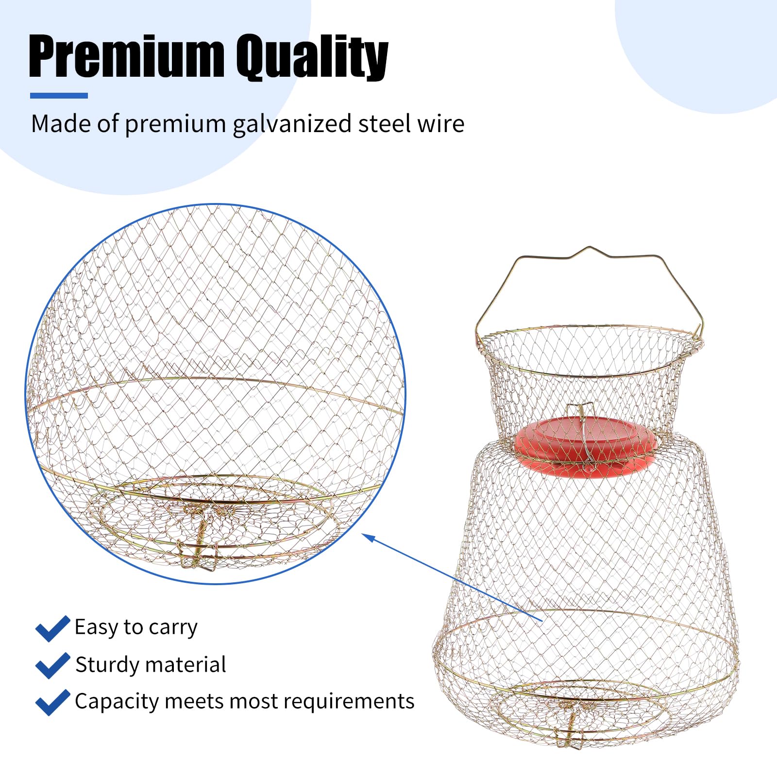 Snapklik.com : FLKQC Floatable Galvanized Steel Wire Fish Baskets ...