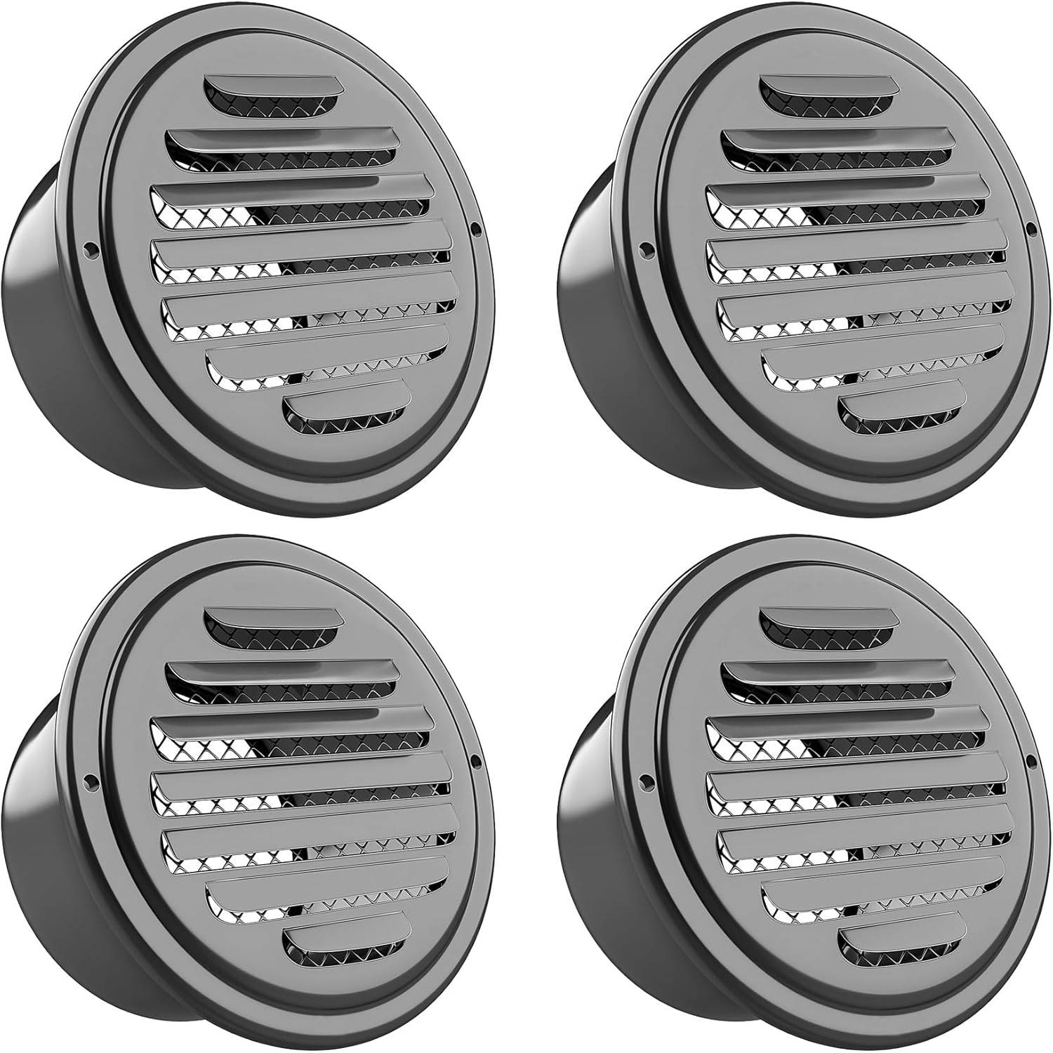 4inch Stainless Steel Vent Cover - Black Painted - 4 Pack - Rust ...