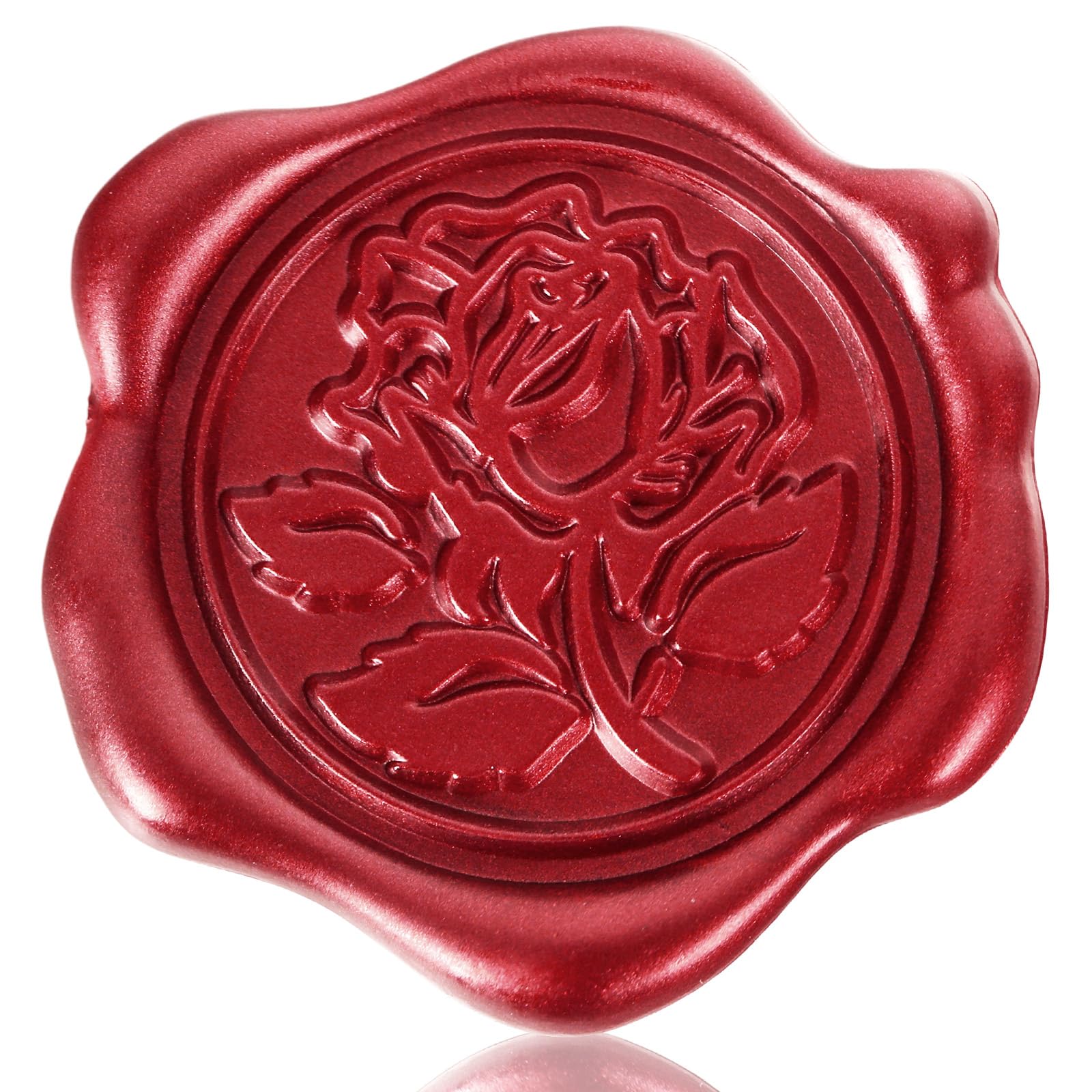 Amazon.com: Whaline 50Pcs Wax Seal Stickers Red Rose Envelope Seal ...