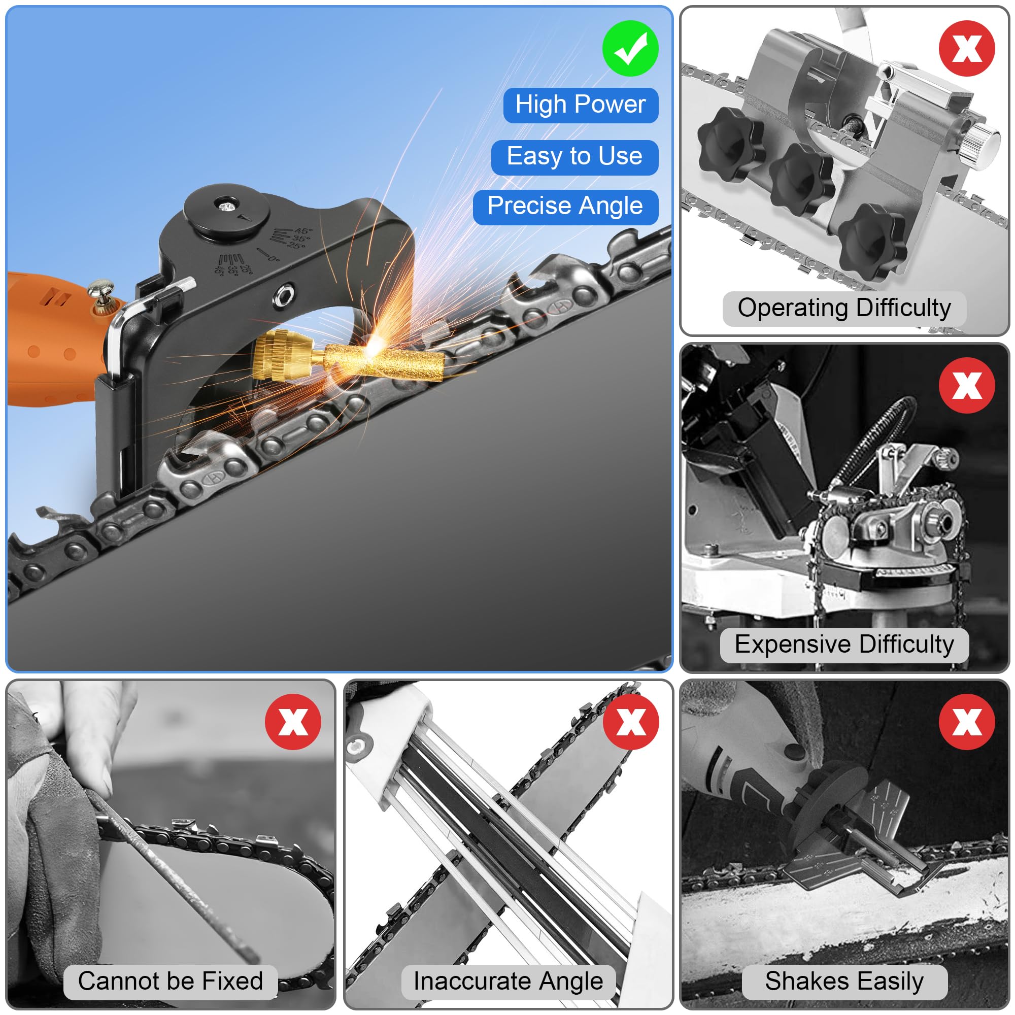 Snapklik.com : Electric Chainsaw Sharpener Kit 120V, High Speed ...
