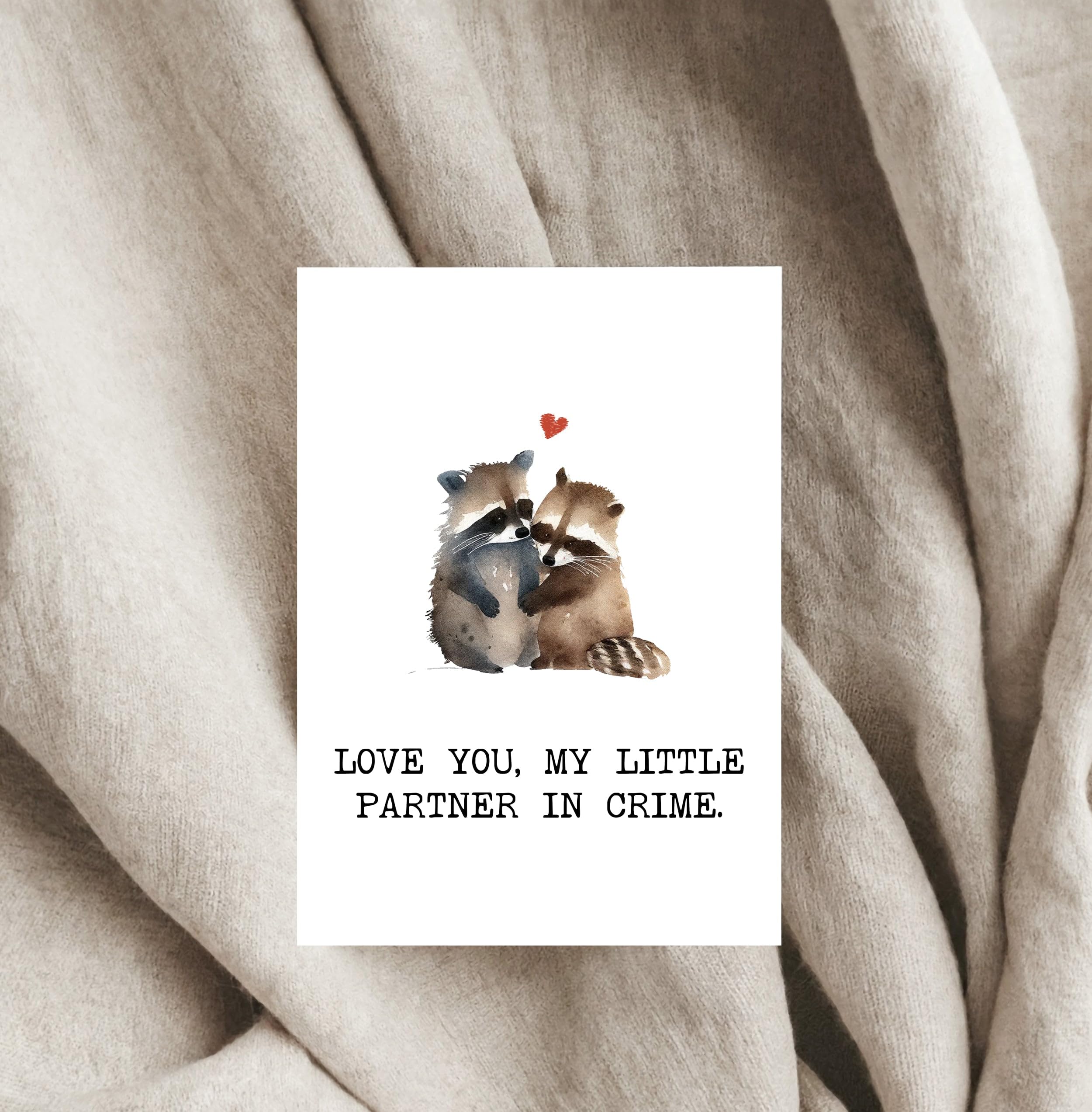 Snapklik.com : Love You My Little Partner In Crime Card - Cute Raccoons ...