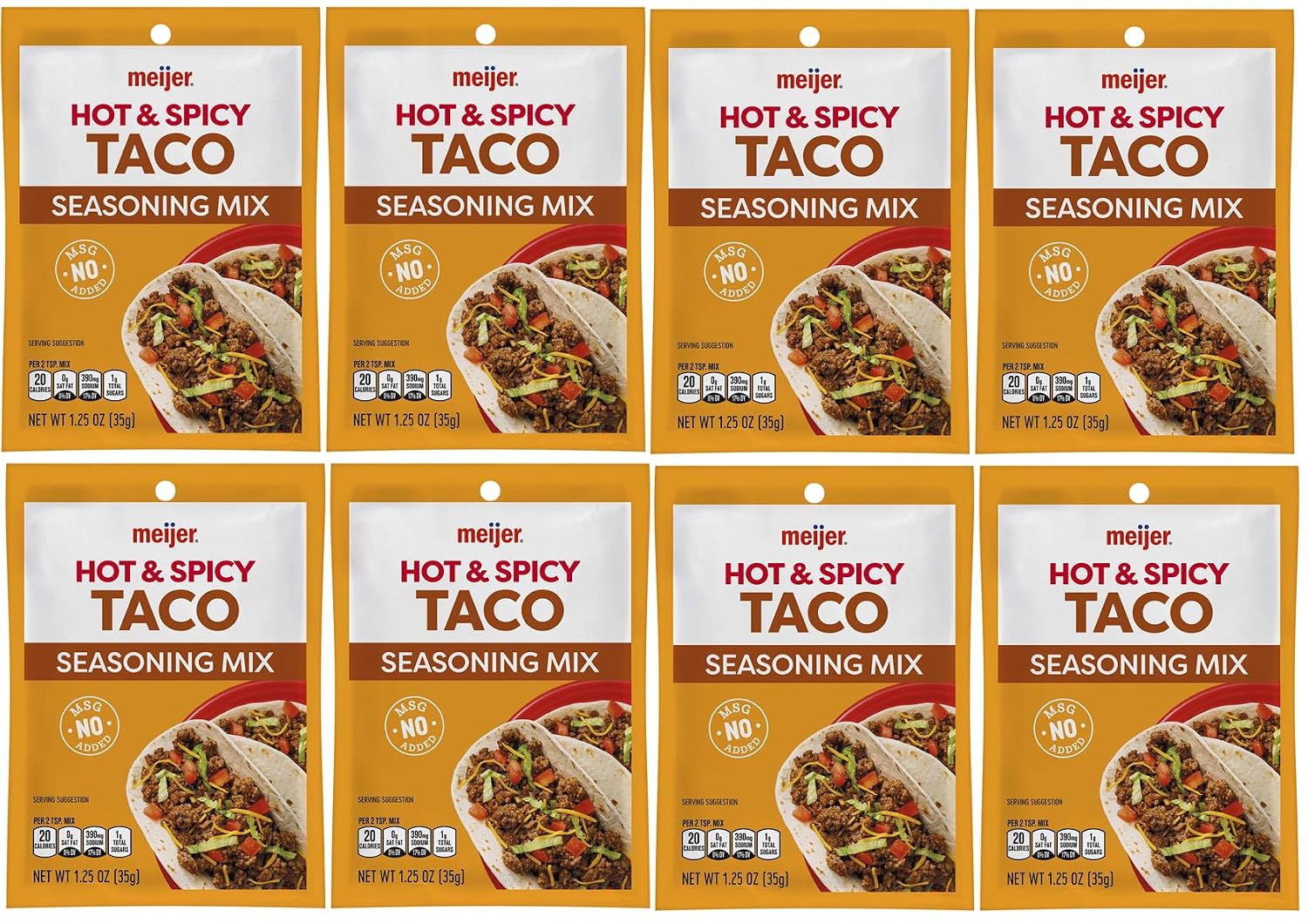 Amazon.com : Pack Of 8 Hot & Spicy Taco Seasoning Mix, 1 oz. : Grocery ...