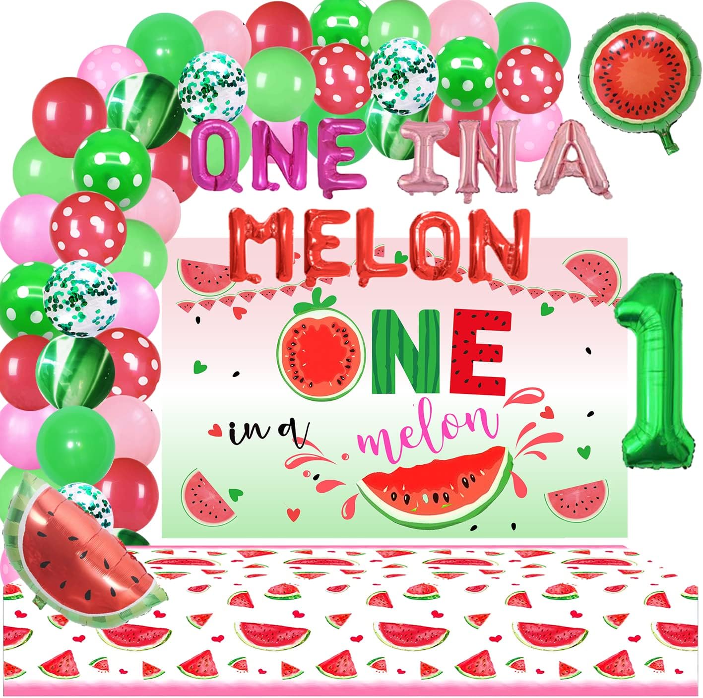 Amazon.com: One In A Melon Party Decorations 1st Birthday One In A Melon Birthday Decorations ...