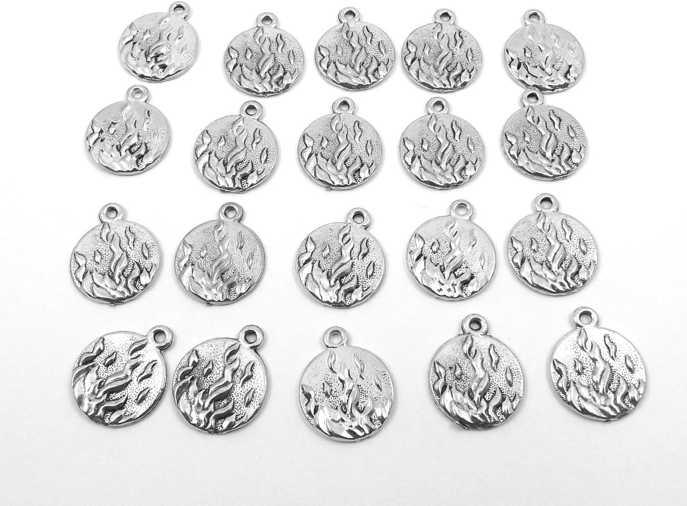 Amazon.com: Set of Twenty (20) Silver Tone Pewter Fire Charms - Four ...