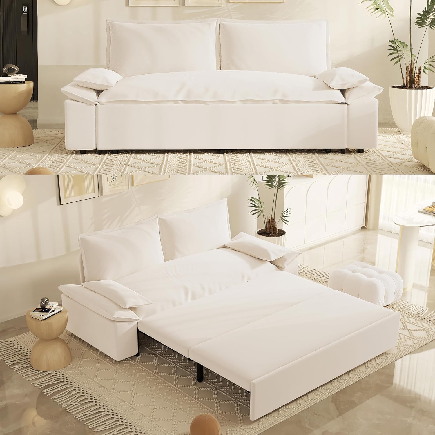 Amazon.com: ERYE Queen Size Sleeper Sofa Bed Oversized 3 in 1 ...