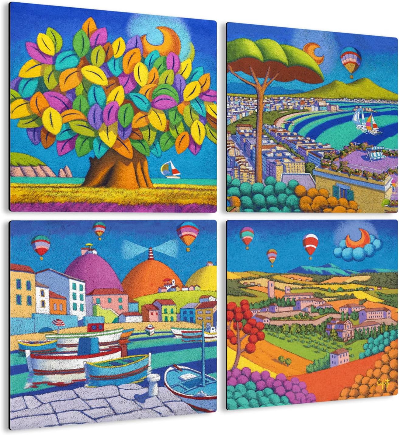 Giallobus - Quadri 4 Multi Pannello Art Board - Stefano Calisti - Le ...