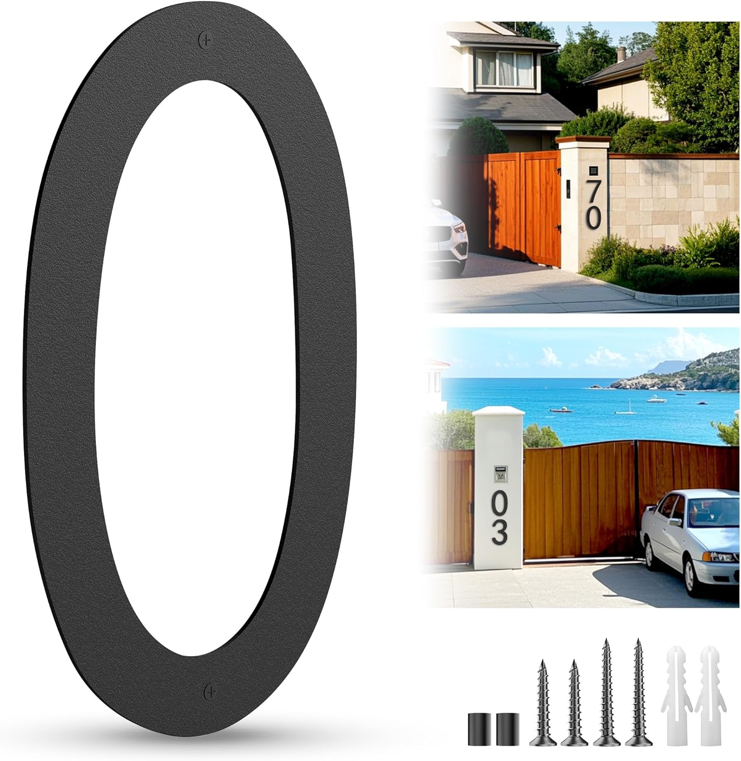 Amazon.com: YUEYIN Enlarge 16 Inch Outdoor House Numbers, Black Matte ...