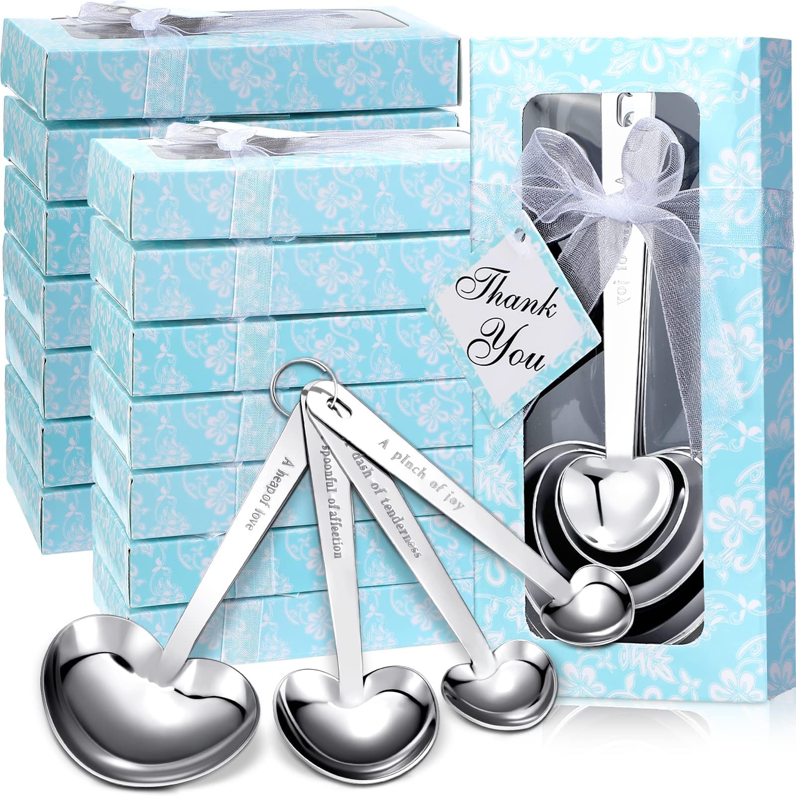 Amazon.com: 12 Packs Heart Shaped Measuring Spoon Set for Wedding ...