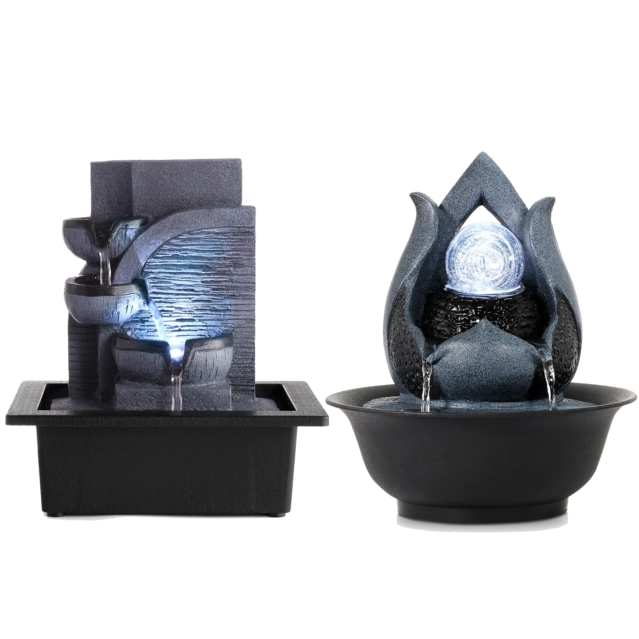 Amazon.com: WICHEMI Indoor Fountain Tabletop Fountain Waterfall ...