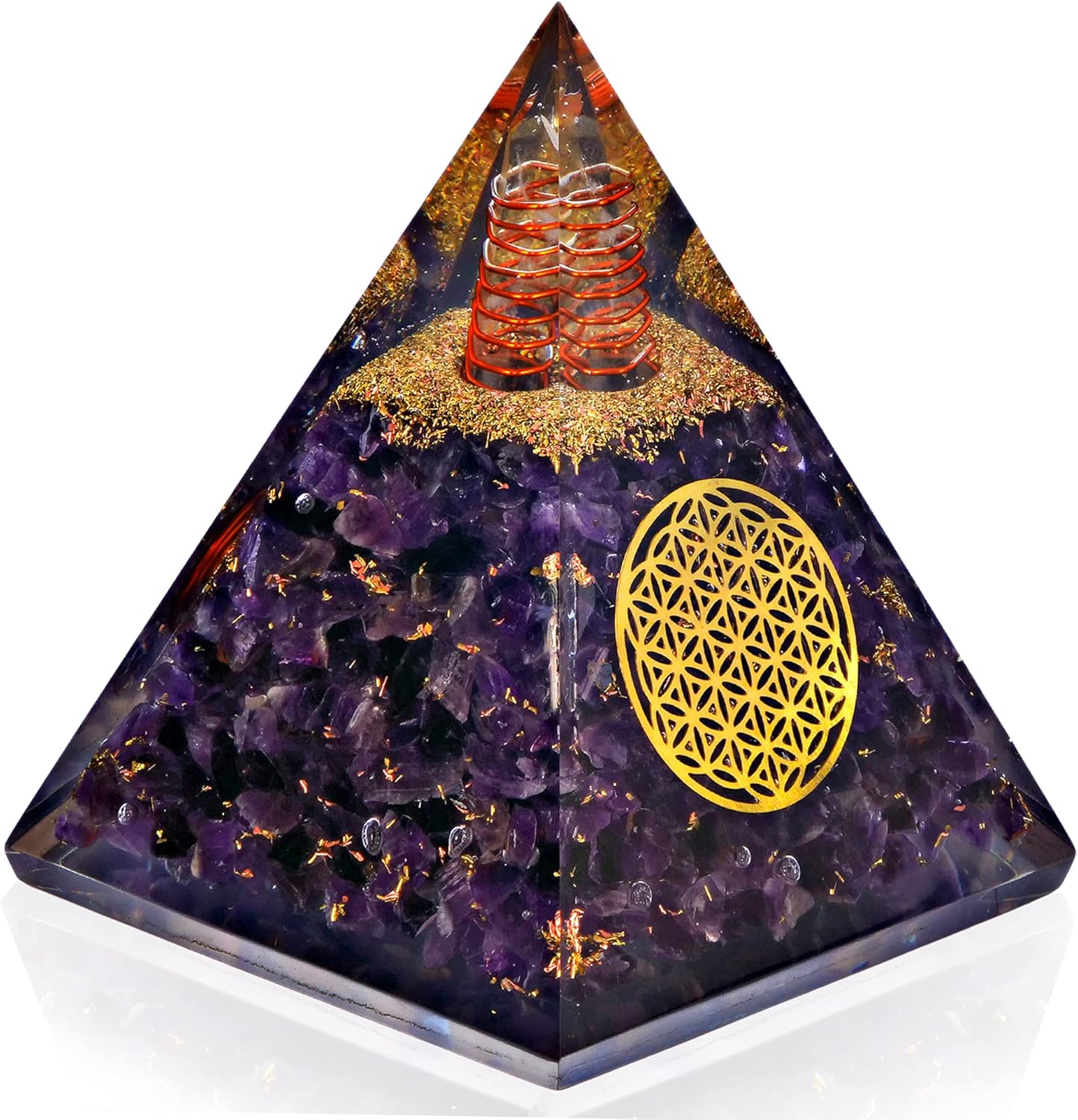 Amazon.com: Anaya Agate Orgone Pyramid – Handmade Amethyst Crystal ...