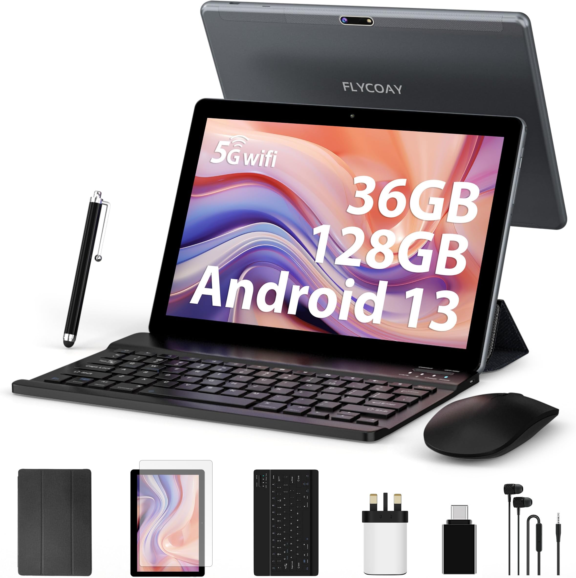 Veidoo 10.1 inch Android 13 Tablet, 12GB (6+6 Expand) RAM 128GB ROM ...