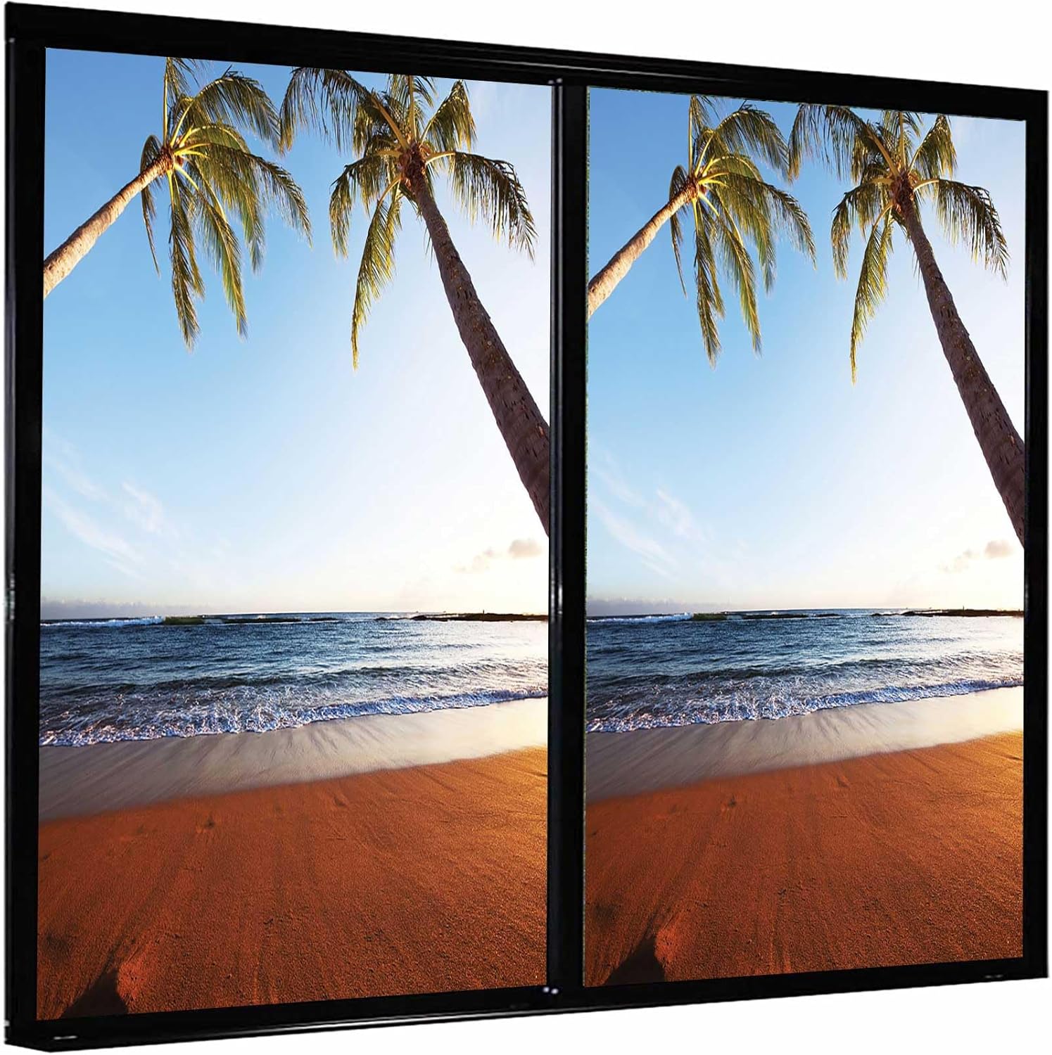 Amazon.com: Waves Black Privacy Window Film, Tropical Beaches 3D Static ...