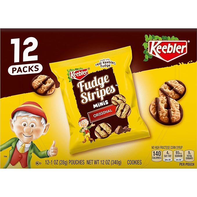 Amazon.com : Keebler On-The-Go Fudge Stripes Cookies, 12 Count (Pack of ...