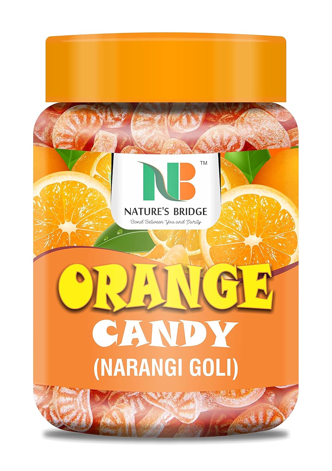 Nature's Bridge Orange Candy I 900 GM Jar Pack I Sweet and Juicy Santra ...