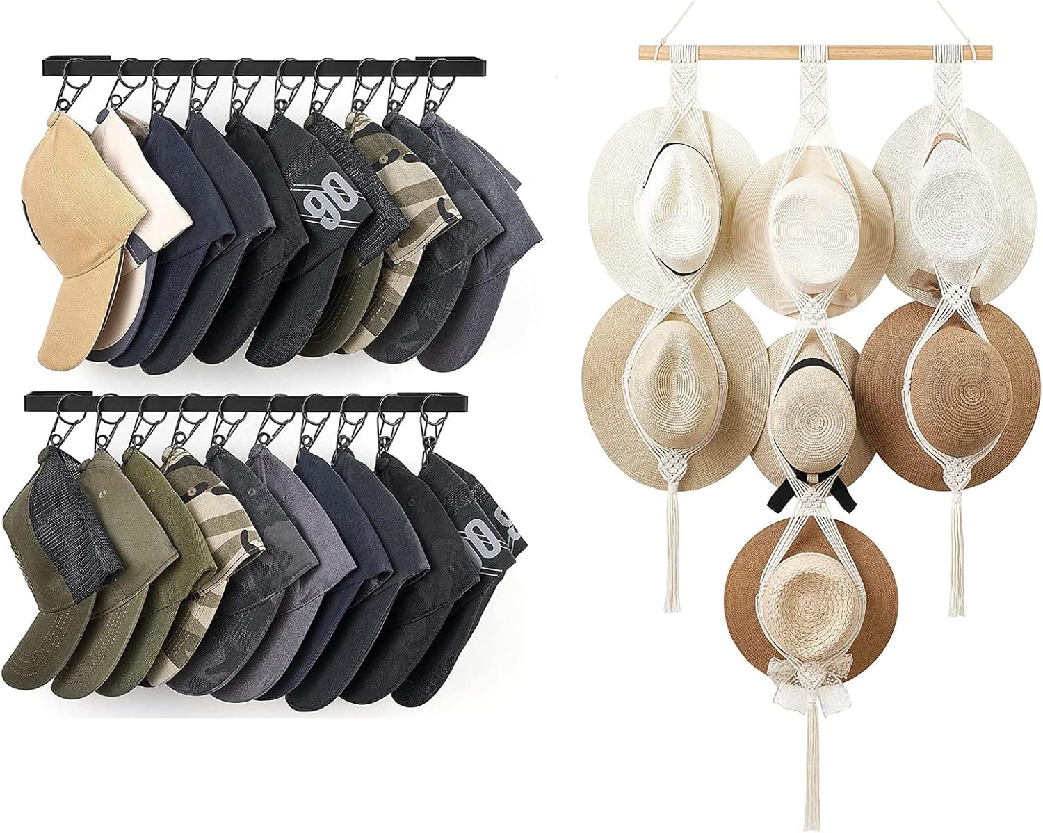 Amazon.com: Dahey Macrame Hat Hangers and Hat Rack for Wall Baseball ...